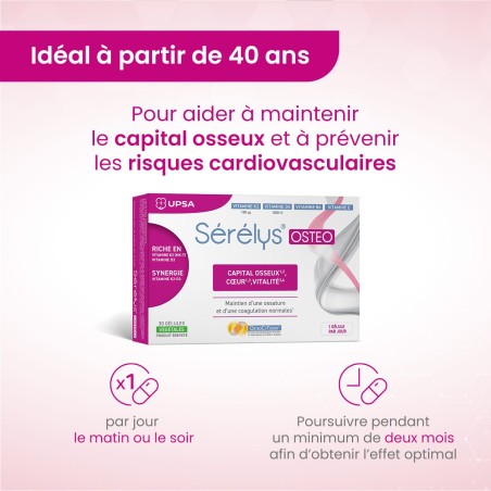 Complément alimentaire capital osseux Ménopause - Sérélys OSTEO