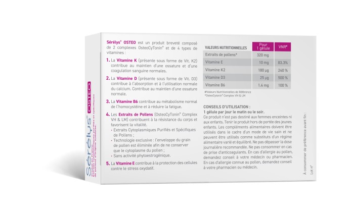 Complément alimentaire capital osseux Ménopause - Sérélys OSTEO